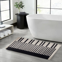 Black Bath Rug | Black and White Bath Mat - 54kibo