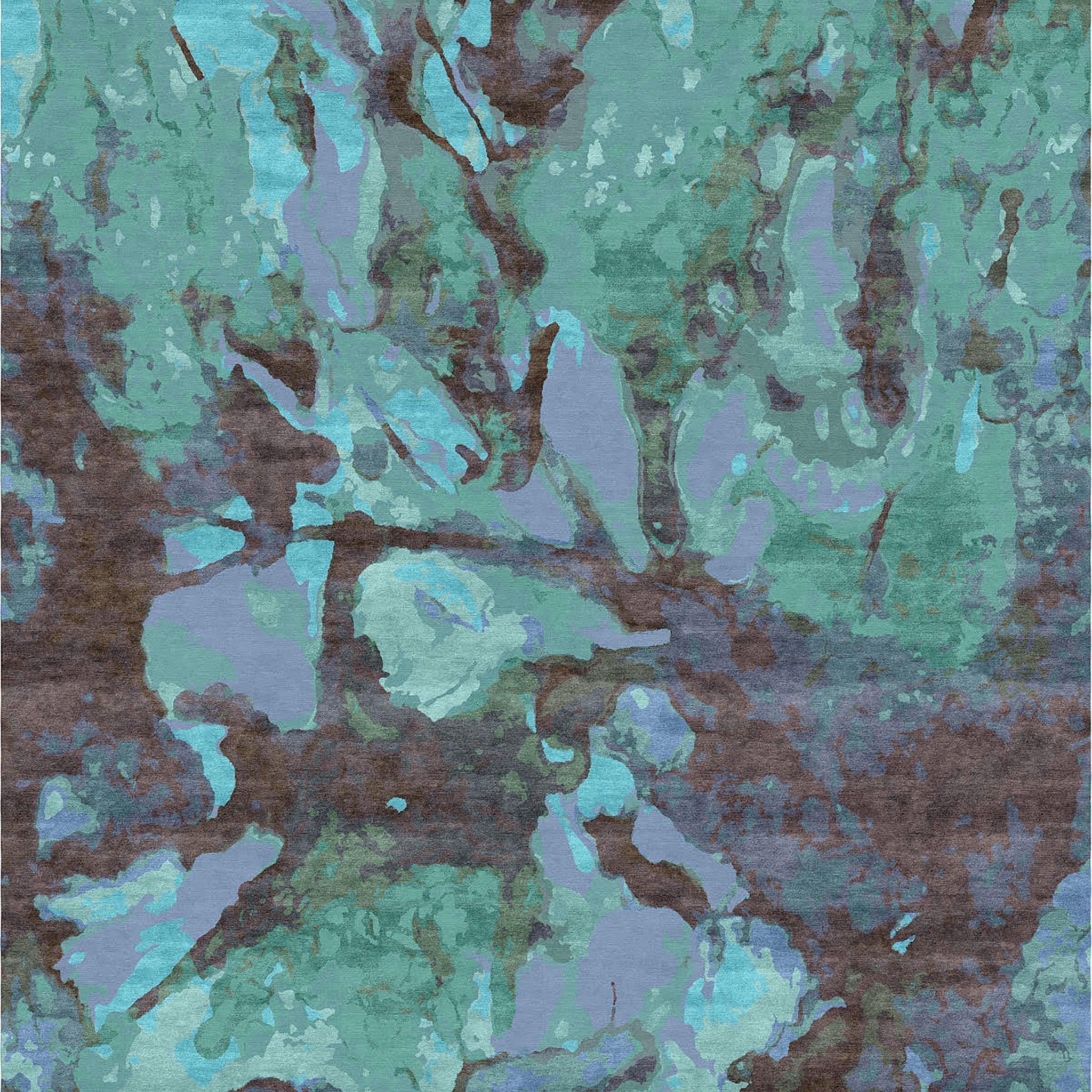 Teal and Brown Area Rug, Grenada | 80knot Silk Rugs, 54kibo | 54kibo