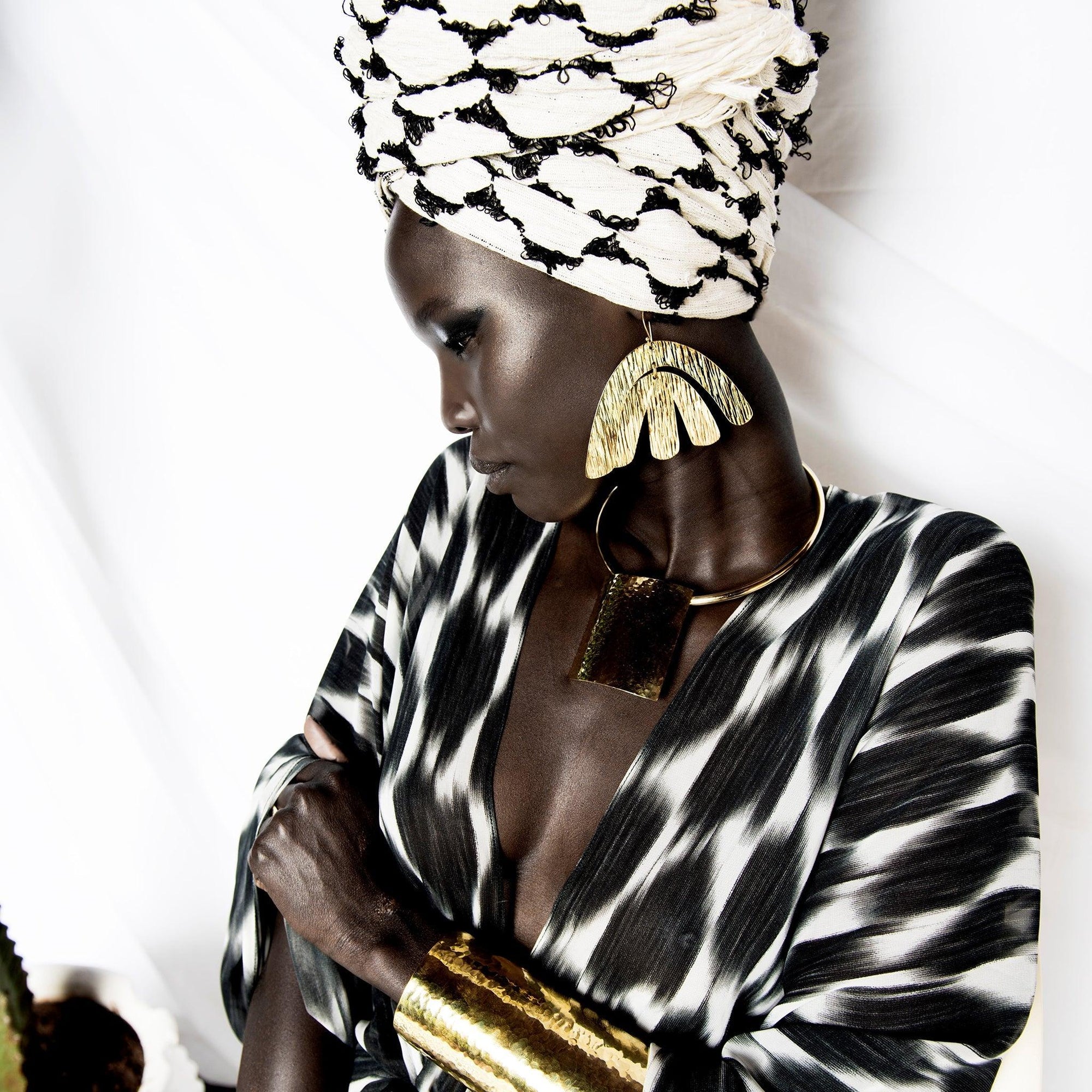 Edgy Earrings | Unusual Earrings, Brass Dhamani, 54kibo